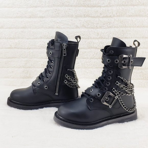 Demonia | Shoes | Bolt 25 Goth Combat Biker Chain Ankle Boots Restocked ...